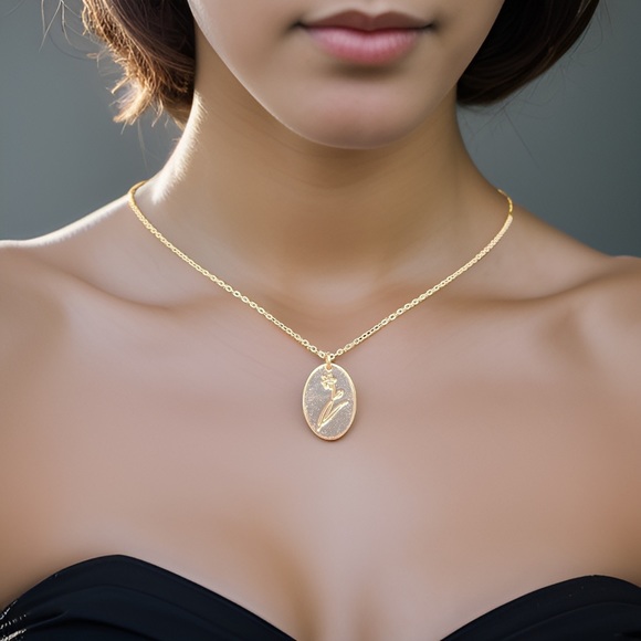 Jewelry | Monooc Birth Flower Pendant Rose Gold Necklace Daffodilmarch ...